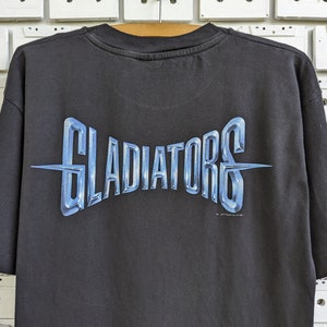 Vintage 1992 Gladiators Logo T-shirt British TV Series LWT Programmes ...