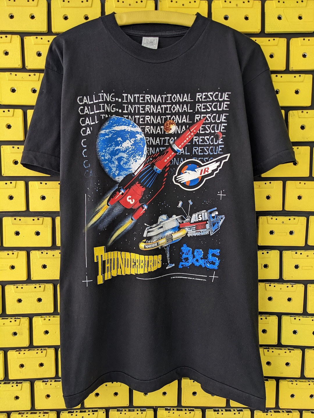 Vintage 1992 Thunderbirds T-shirt Puppet Sci-fi TV Series Merch Tee ...