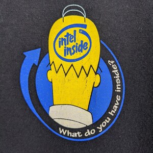 Vintage 1998 the Simpsons T-shirt Homer Simpson Intel Inside Pentium ...