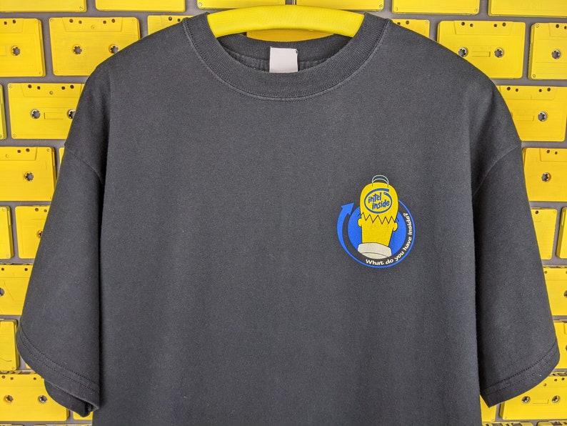 Vintage 1998 the Simpsons T-shirt Homer Simpson Intel Inside Pentium ...