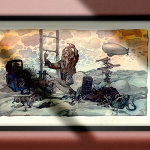 Original Watercolor Led Zeppelin Art / Water Paint Colour Surealism ...