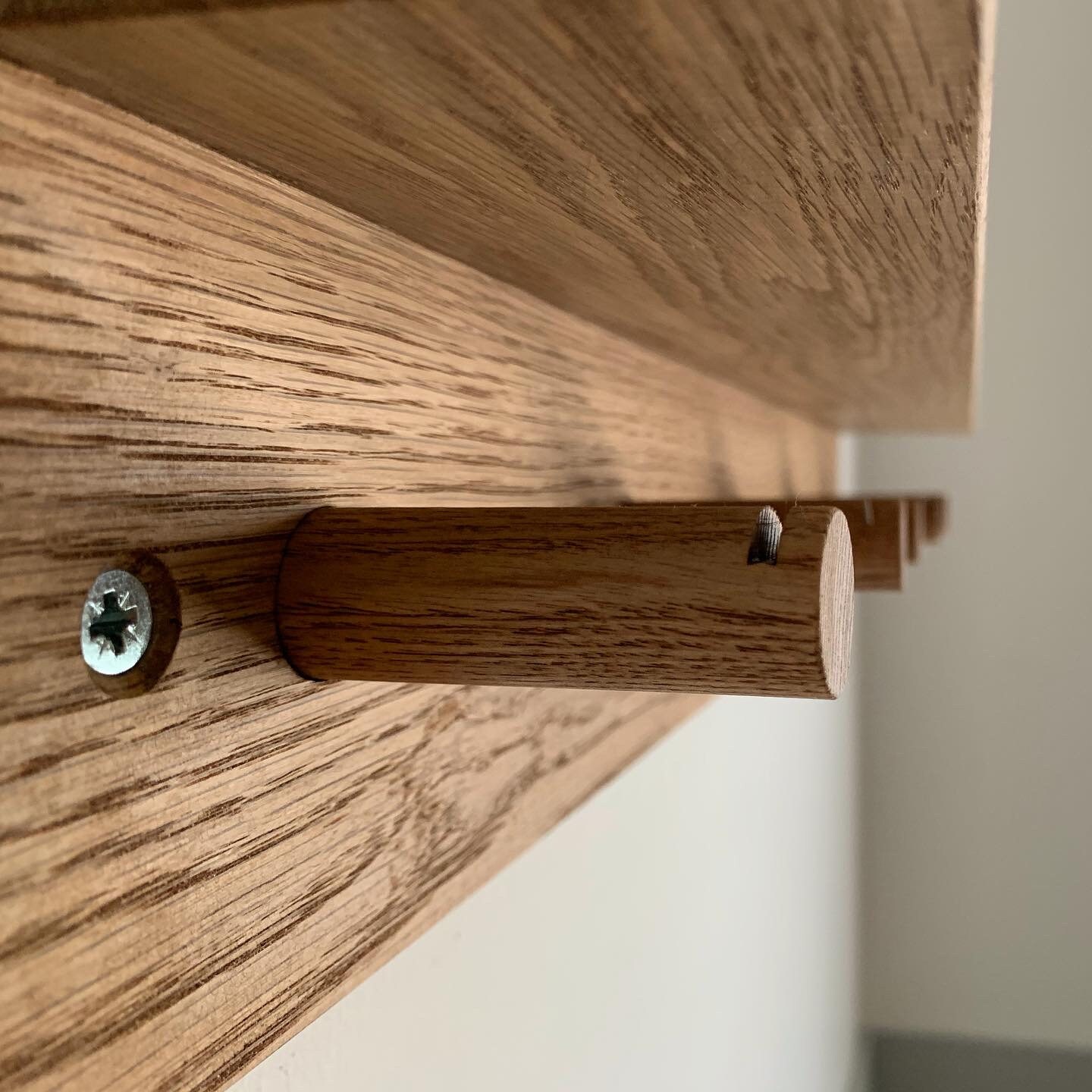 Solid Oak Shaker Peg Rail Shelf — The Woodman's Workshop