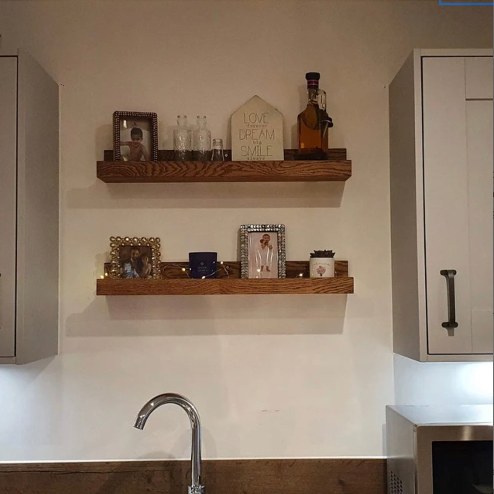 Oak Picture Ledge Floating Shelves Oak Picture Shelf - Etsy