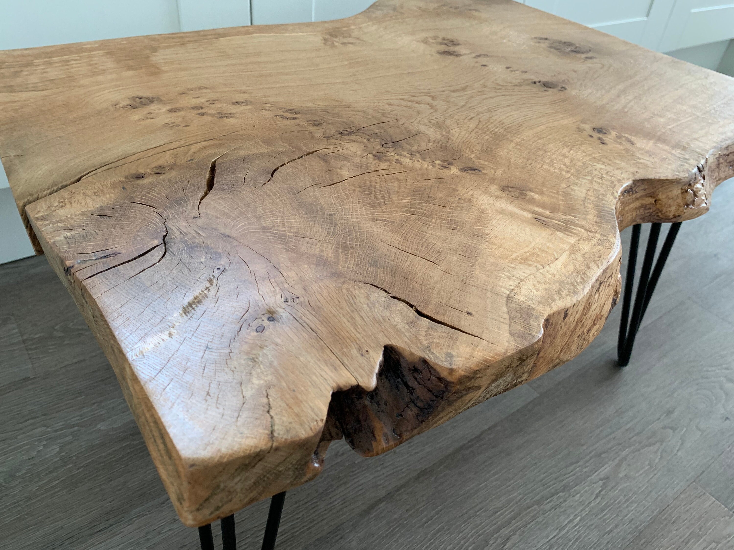Rustic Oak Coffee Table Live Edge — The Woodman's Workshop
