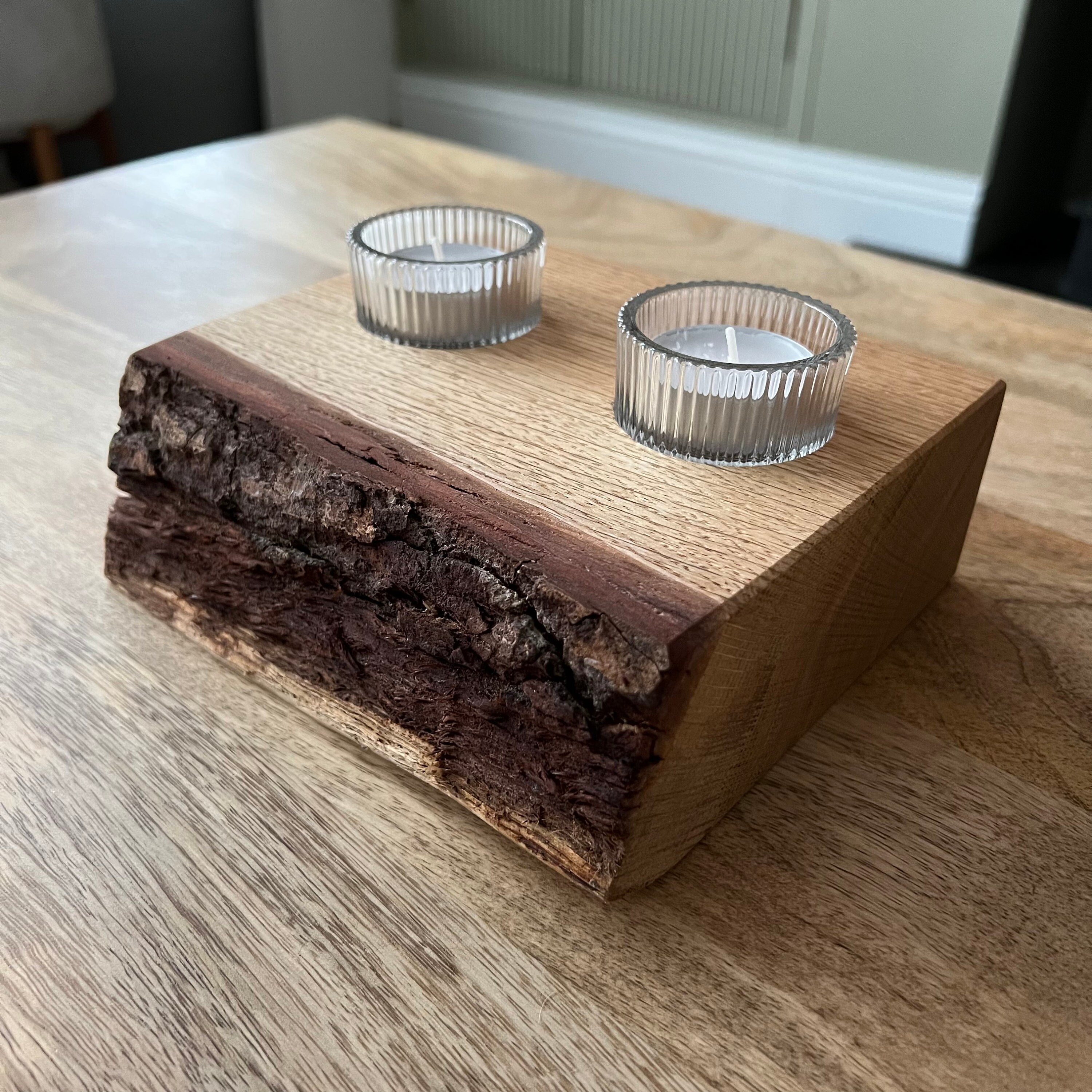 Walnut & Oak Tea Light Holder — The Woodman's Workshop