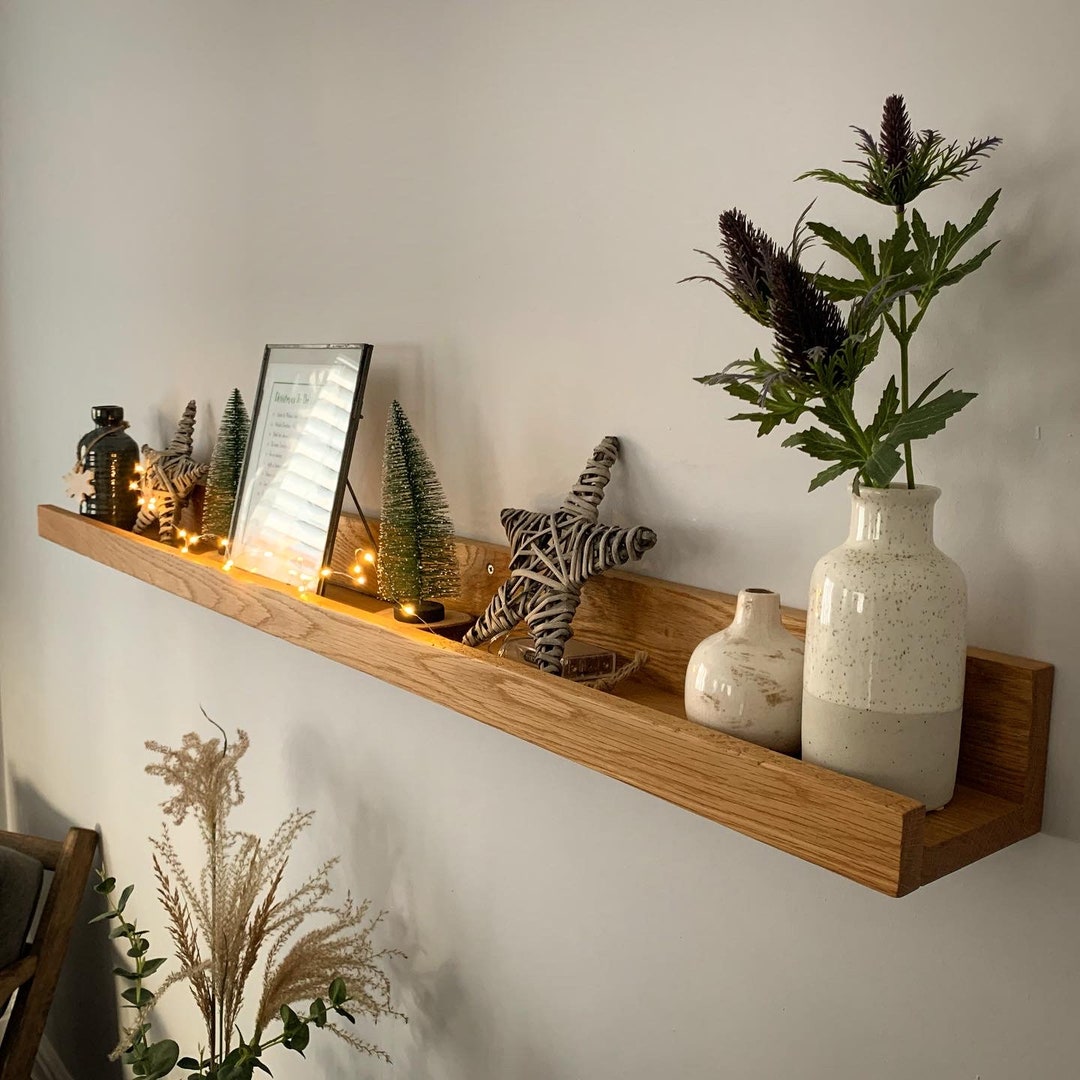 Oak Picture Ledge Floating Shelves Oak Picture Shelf Picture Rail Shelf ...