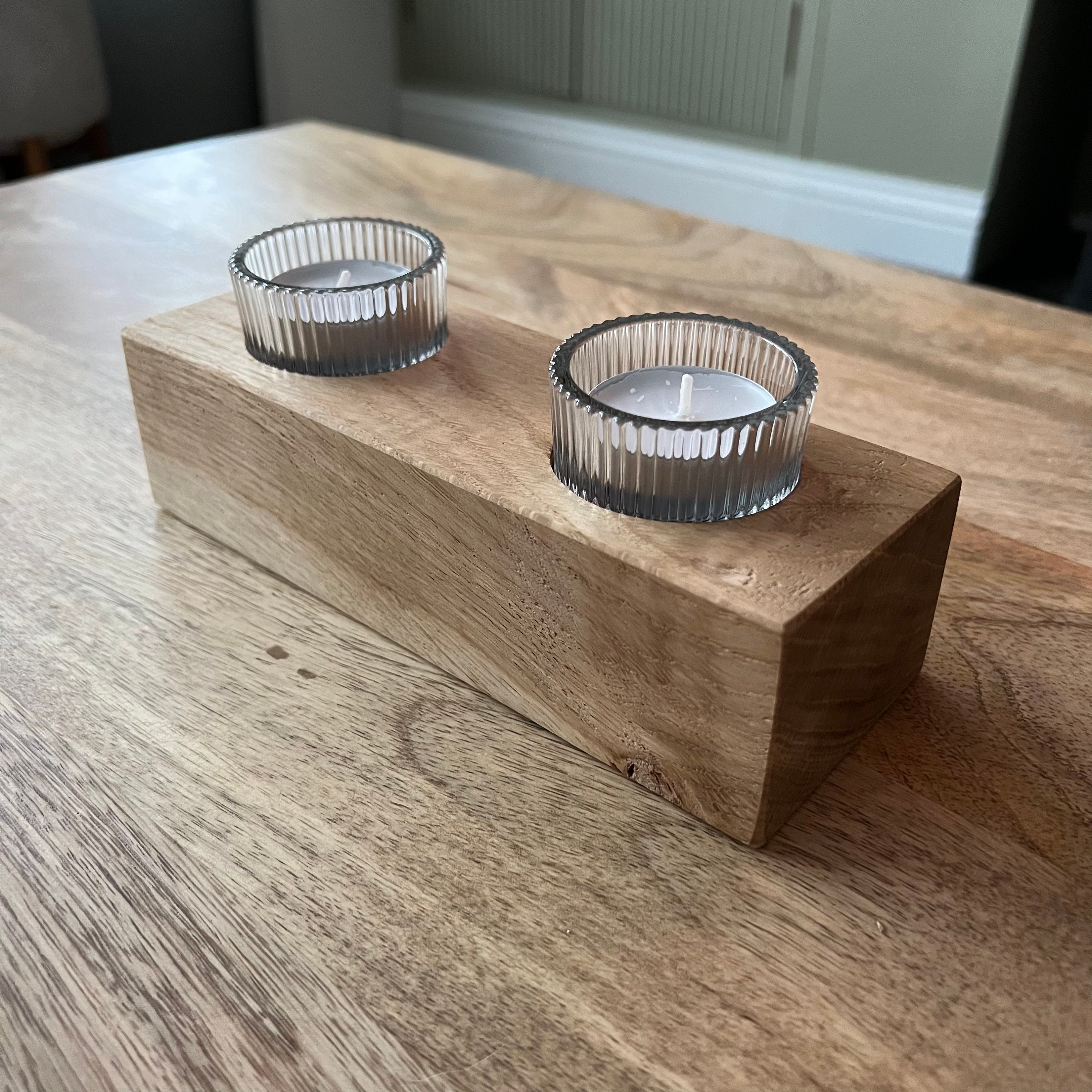 Walnut & Oak Tea Light Holder — The Woodman's Workshop