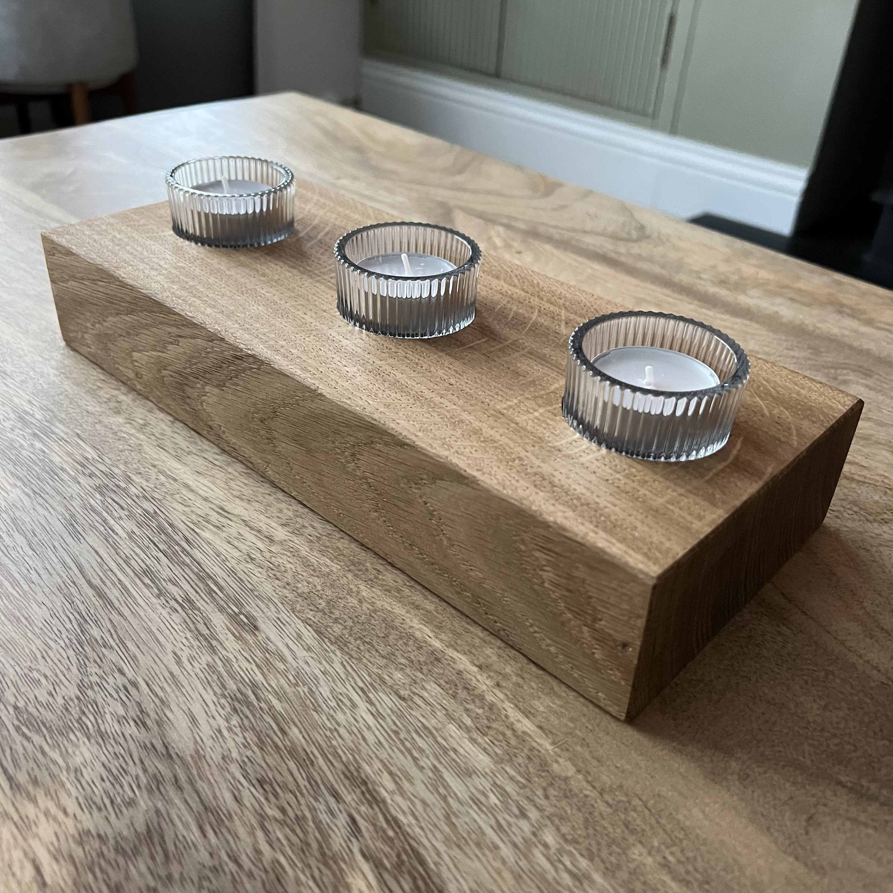 Walnut & Oak Tea Light Holder — The Woodman's Workshop