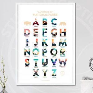 Nursery Print National Park Alphabet Print With White Background - Etsy