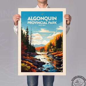Algonquin Park Traditional Travel Print Algonquin Travel Poster ...