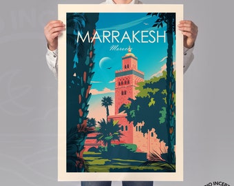 Marrakesh Print Morocco Travel Art Print Marrakech Poster - Etsy