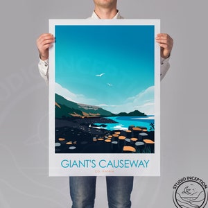Giants Causeway Print, Northern Ireland Travel Print, Travel Poster ...