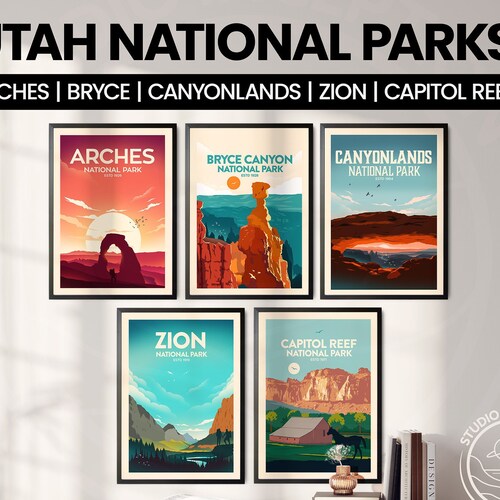 ARCHES National Park Travel Poster Minimalist Art Print Utah - Etsy