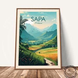 Sapa Art Print Sa Pa Travel Poster Vietnam Art Sapa Wall Art Asia ...