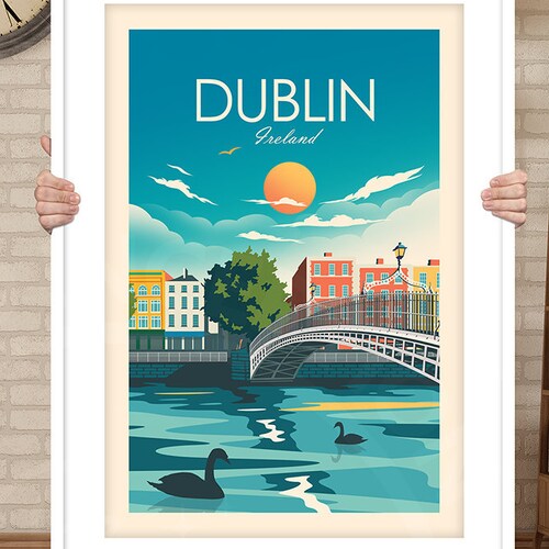 Dublin Map Minimalist Map Dublin Print Dublin Poster | Etsy