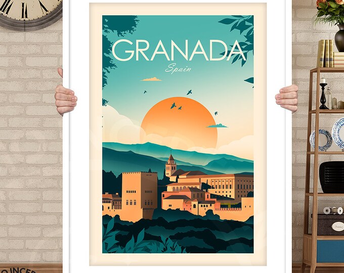Granada Print Spain Wall Art Spain Gift Spain Poster | Etsy