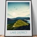 Lake District Print, Catbells, England Art Print Travel Poster National ...