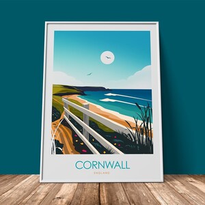 Cornwall Art Print Travel Poster Living Room Art Designed by Studio ...