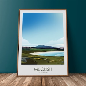 Donegal Travel Poster, Muckish Mountain, Travel Print, Irish Art, Art ...