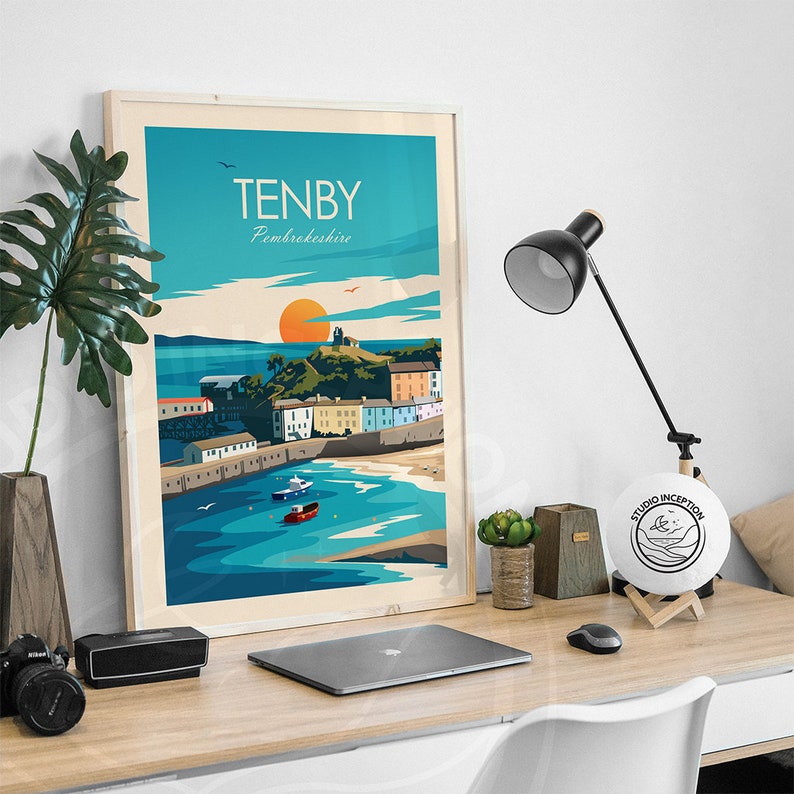 Tenby Prints Tenby Art Wales Print Poster Tenby Harbour | Etsy