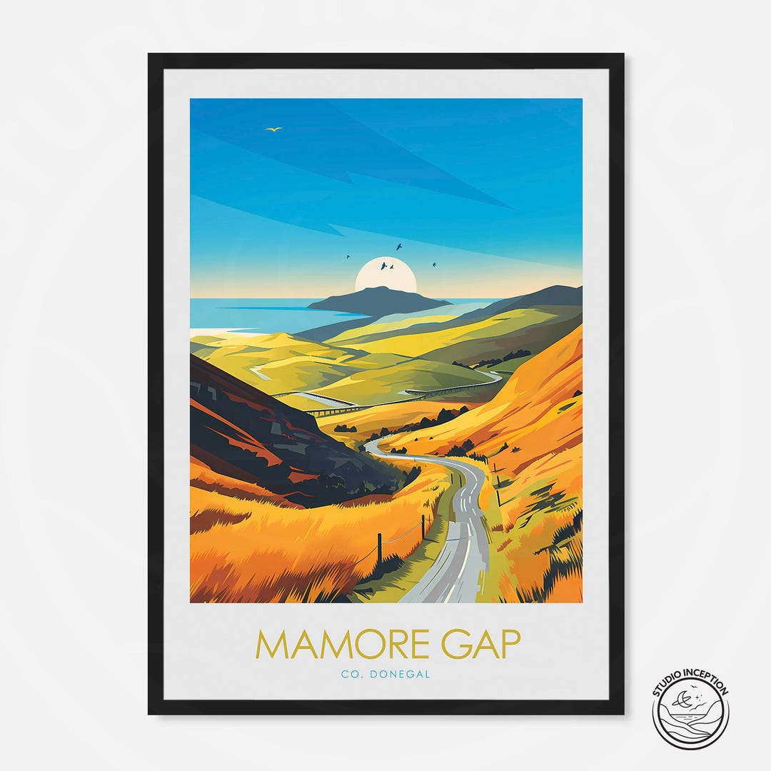 Mamore Gap Print | Donegal Travel Poster | Mamore Gap Poster | Donegal ...