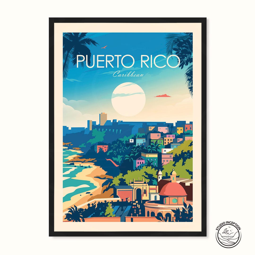 Puerto Rico Print Caribbean Travel Poster Puerto Rico Gift Home Decor ...