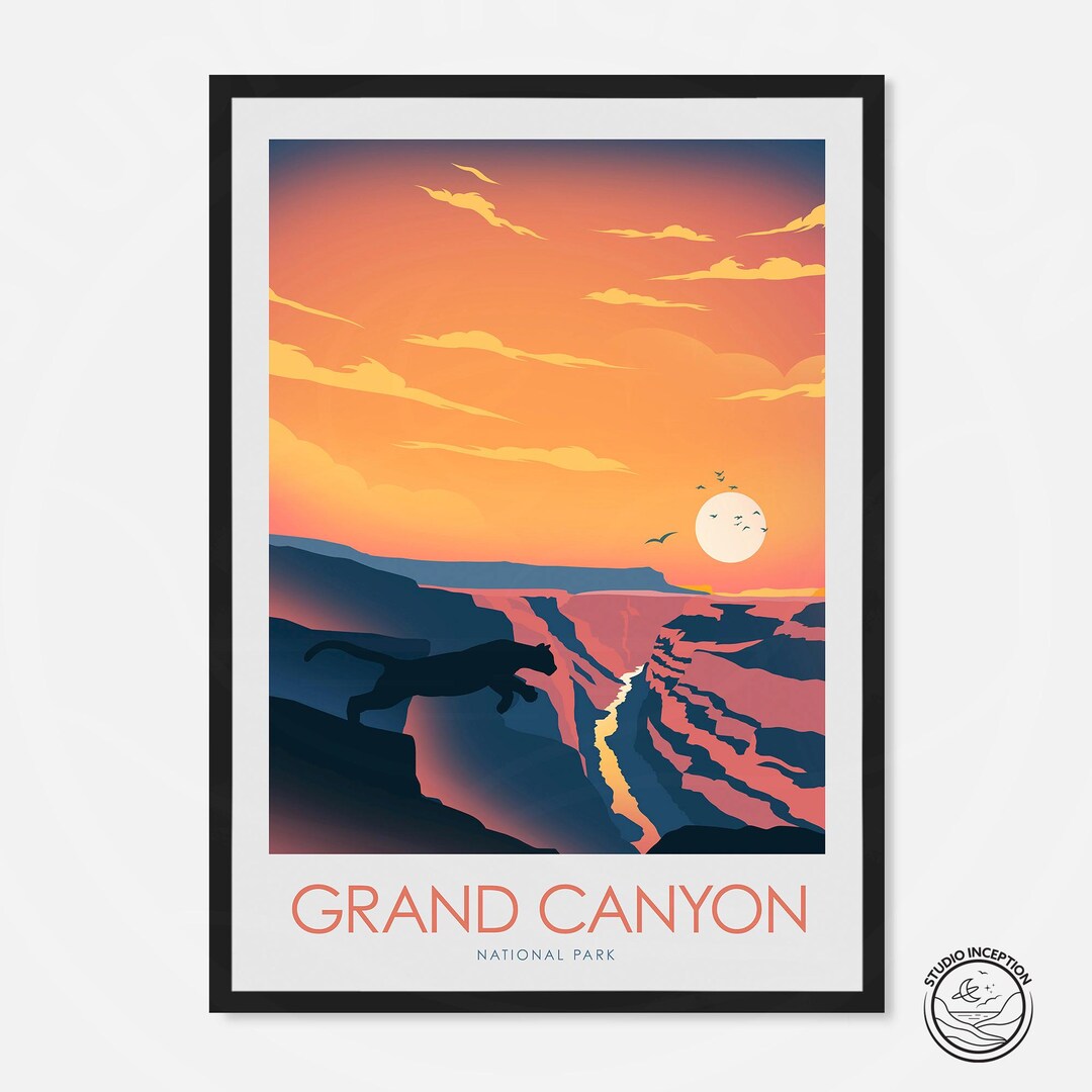 Grand Canyon National Park Travel Poster Art Poster Print Minimalist ...
