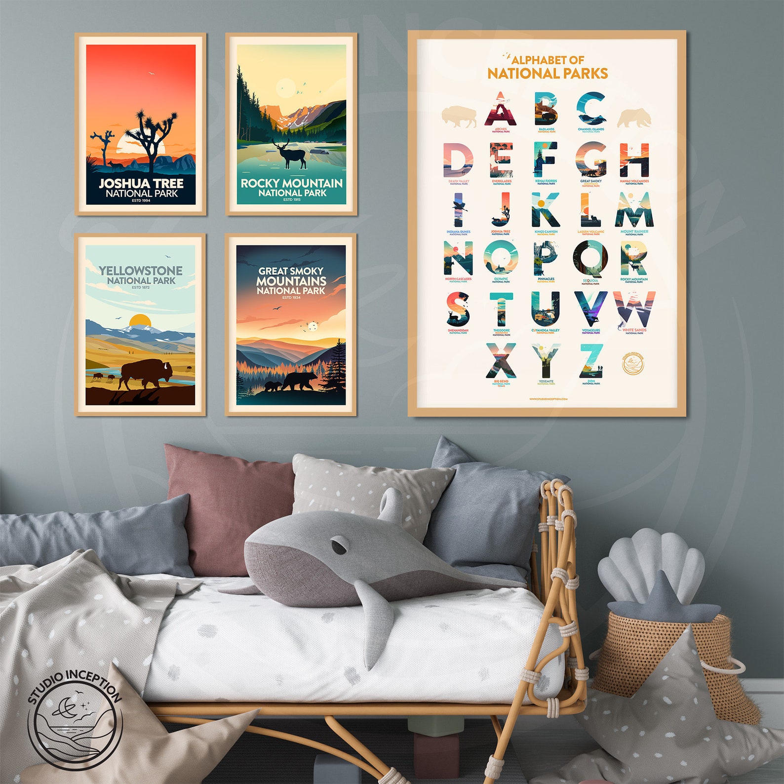 National Park Alphabet Print Alphabet Poster National Park - Etsy