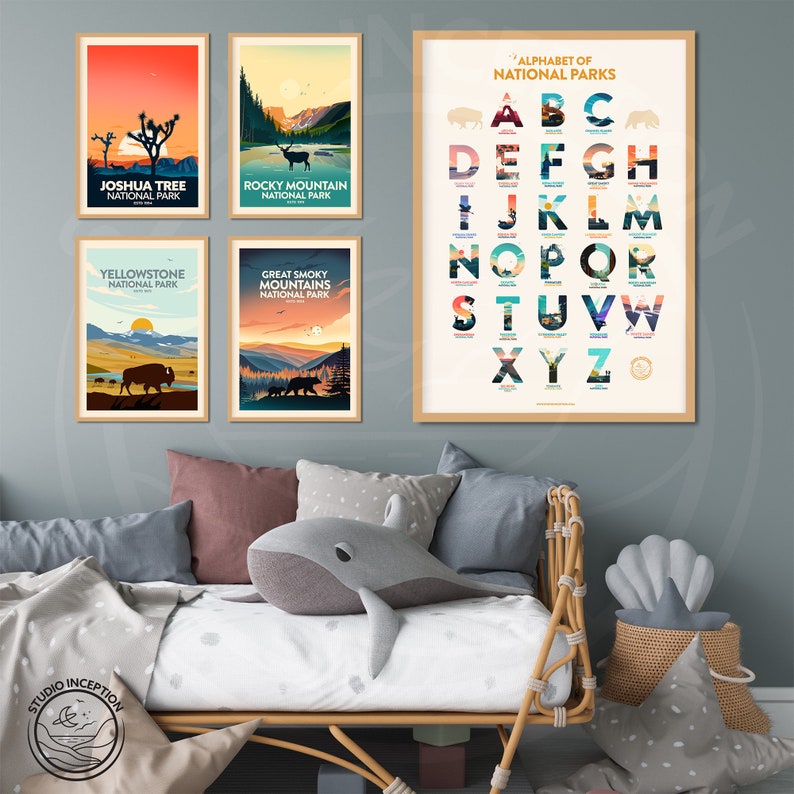 National Park Alphabet Print Alphabet Poster National Park - Etsy
