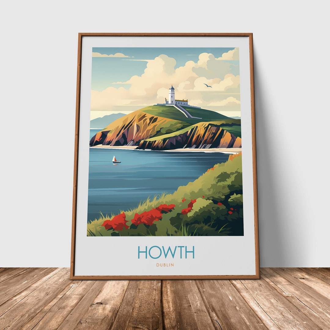 Howth Print Dublin Travel Poster Ireland Wall Art Home Decor Travel ...