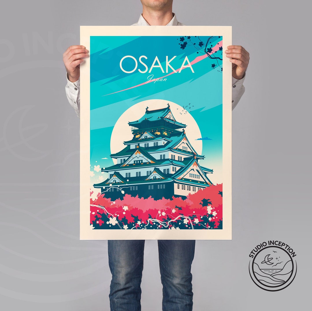 Osaka Poster, Japan, Osaka Print, Osaka Travel Poster, Japan Wall Art ...