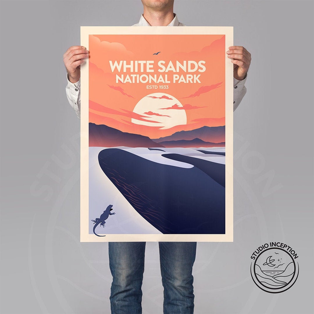 National Park Print of White Sands National Park ESTD 1933 White Sands ...