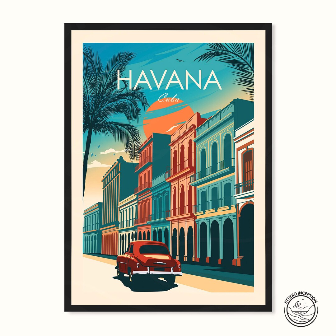 Havana Print - Havana Poster - Honeymoon Gift - Travel Poster - Travel ...