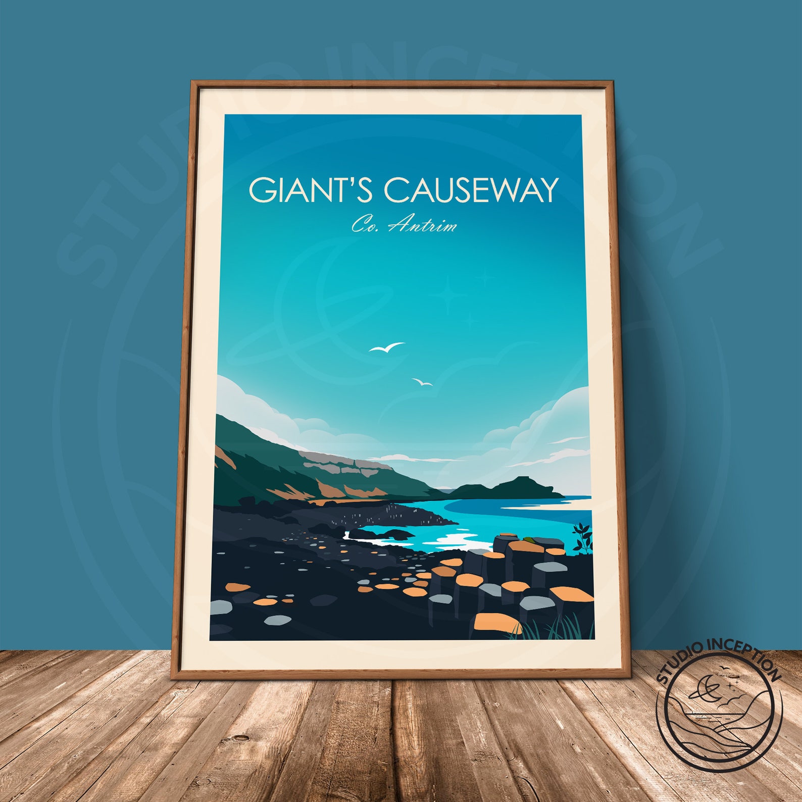 Giants Causeway Northern Ireland Travel Poster Print - Etsy UK