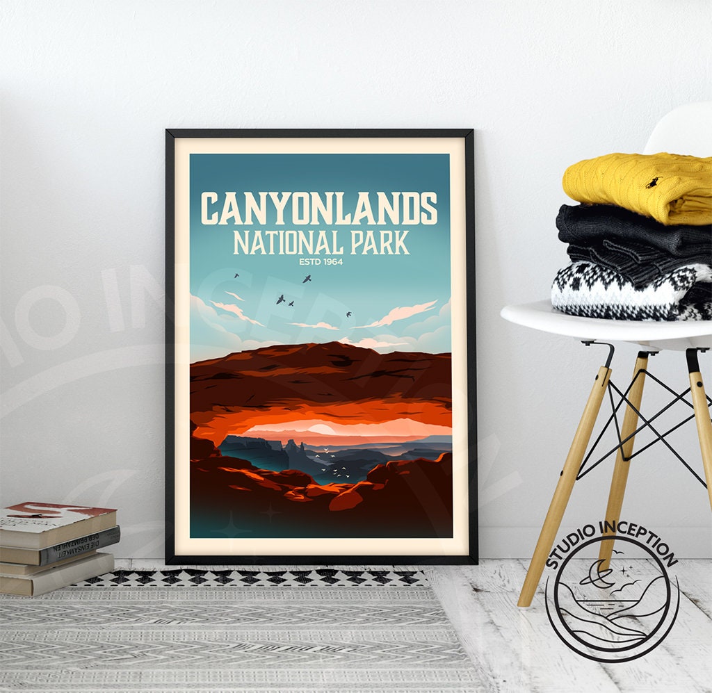 Canyonlands Print Utah poster National Park Wall Art Print | Etsy