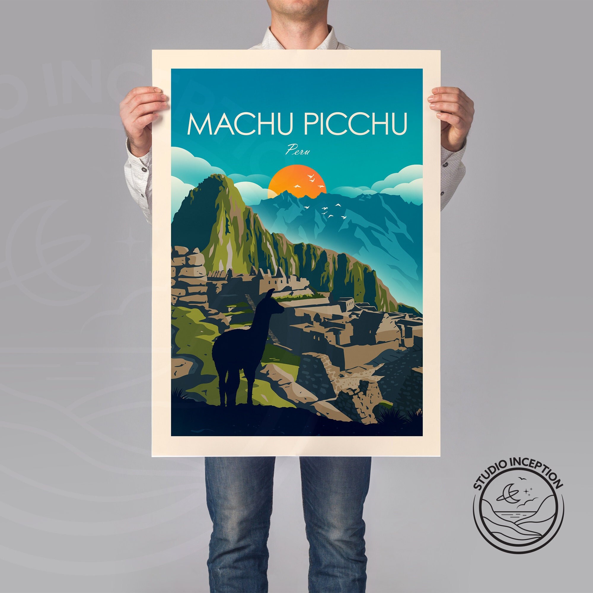 Machu Picchu Peru Print | Peru Travel Poster | Cusco Print Poster South ...