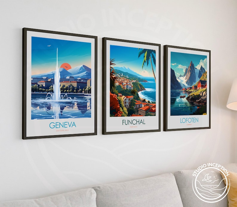 Geneva Art Print Switzerland Travel Art Geneva Poster Switzerland Wall ...
