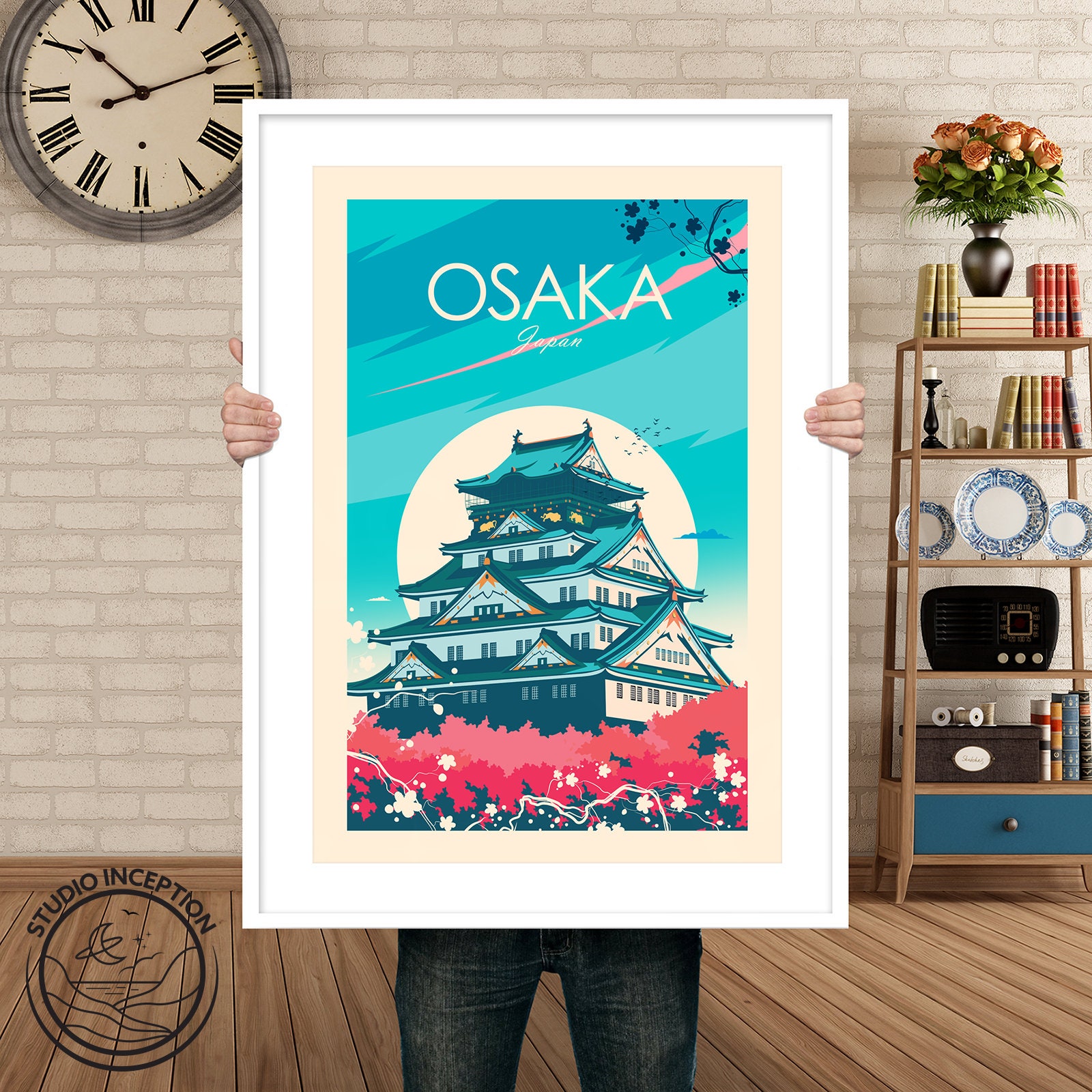 Osaka Poster, Japan, Osaka Print, Osaka Travel Poster, Japan Wall Art ...