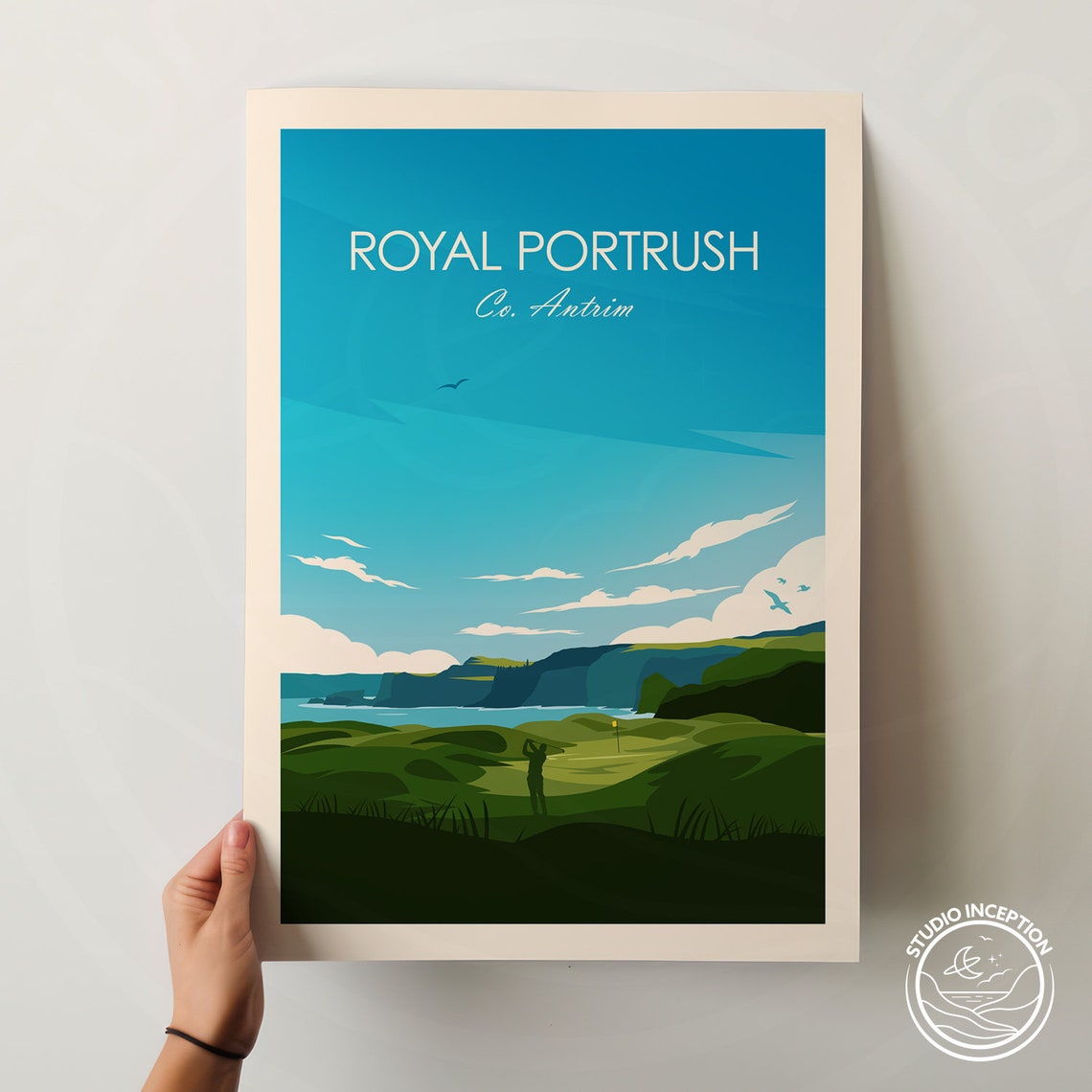 Royal Portrush Golf Course Print Northern Ireland Golf Poster Portrush ...