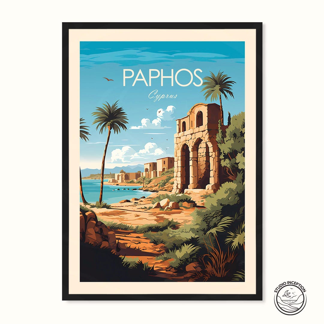 Paphos Print Cyprus Wall Art Wall Hanging Paphos Home Decor Cyprus ...