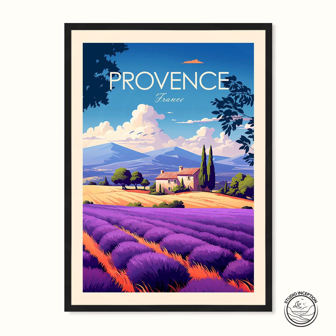 Provence Poster, France Print, Travel Gift, French Landscape, Gallery ...