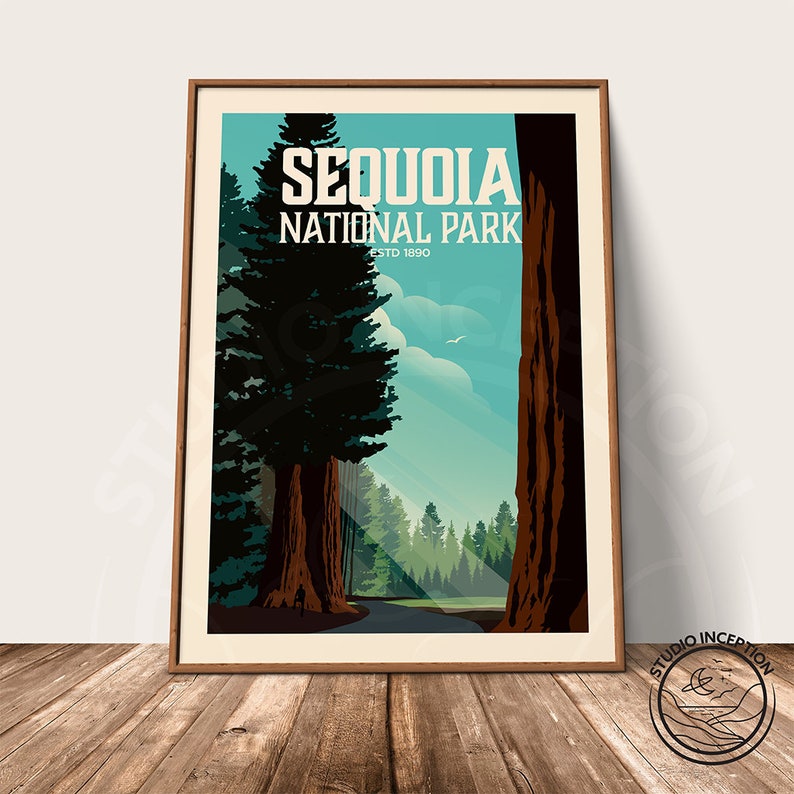 Sequoia National Park US National Parks Art Poster Print | Etsy