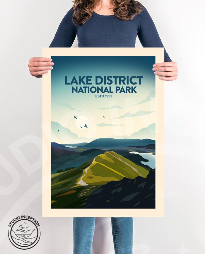 Lake District Print, Catbells, Poster Established 1951 Edition, Lake ...