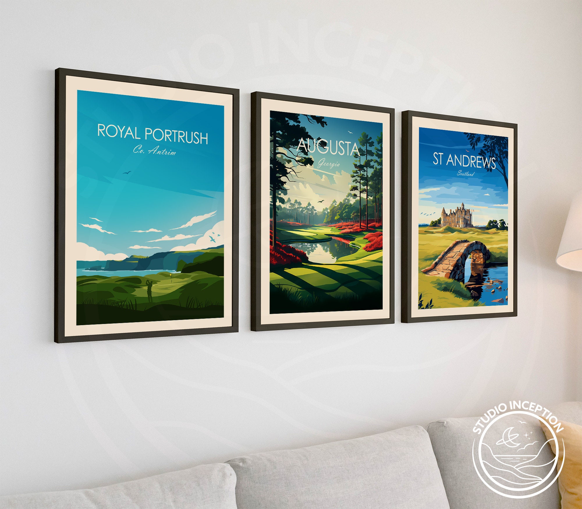 Royal Portrush Golf Course Print Northern Ireland Golf Poster Portrush ...