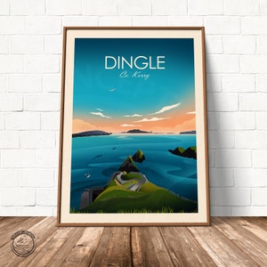 Dingle Co Kerry Travel Poster Print in Traditional Style by Studio ...