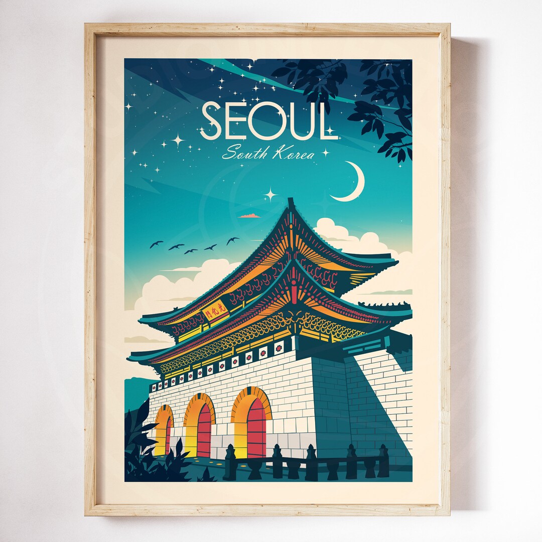 Seoul Poster Print, South Korea Print, Seoul Travel Poster, Travel Gift ...