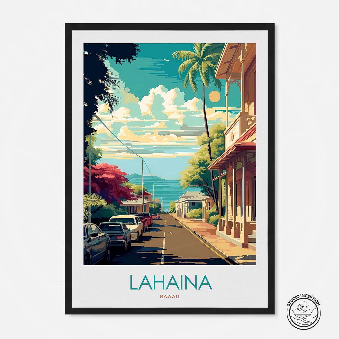 Lahaina Hawaii Print Lahaina Travel Poster Lahaina Travel Art Lahaina ...