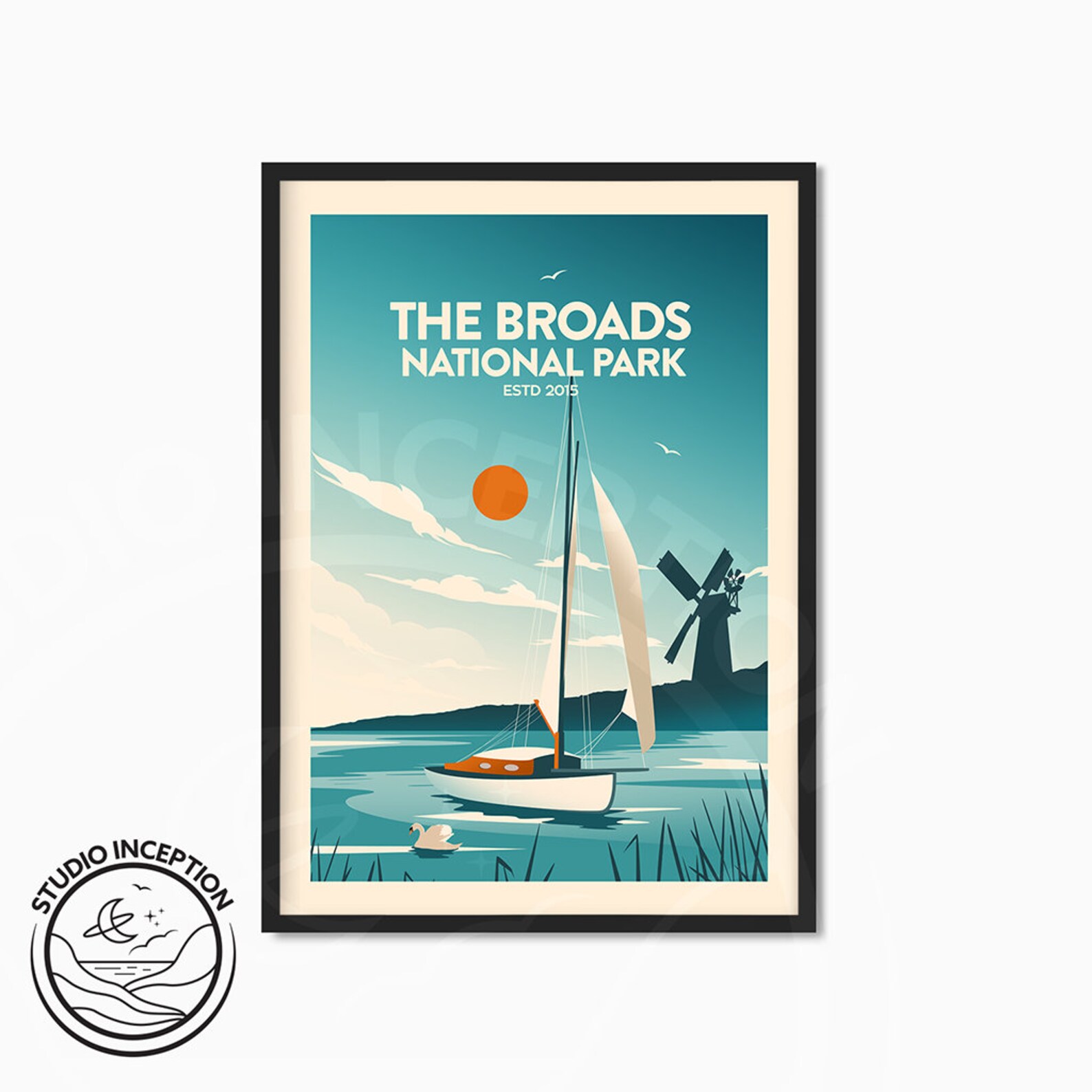 The Broads Print the Broads National Park Poster Established | Etsy