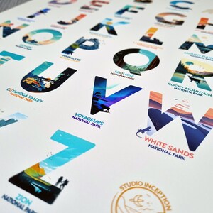 National Park Alphabet Print, Alphabet Poster, National Park Nursery ...