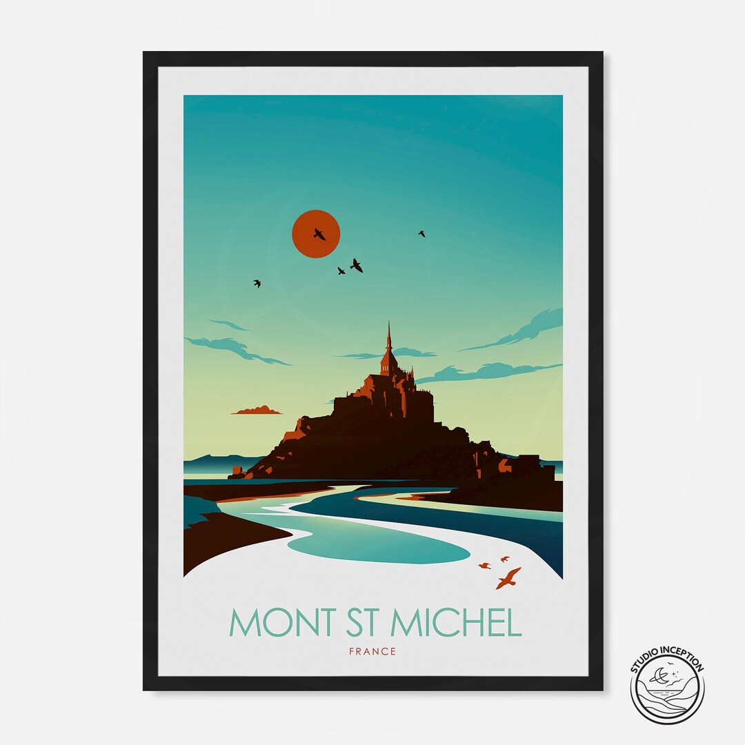 Mont Saint Michel Travel Print, France, Gift, Poster, Art Print, Travel ...